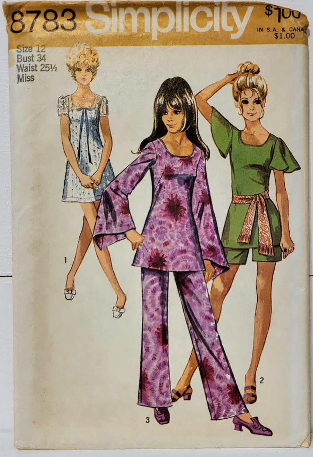 Vintage Simplicity 8783 Young Junior/teen and Misses Pants in Two ...