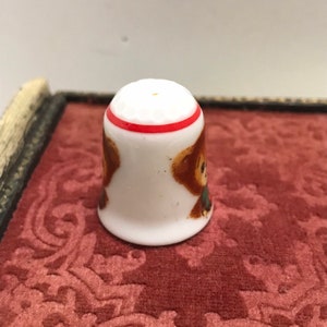 Vintage Reutter Porcelain Christmas Thimble With Teddy Bear Made in ...