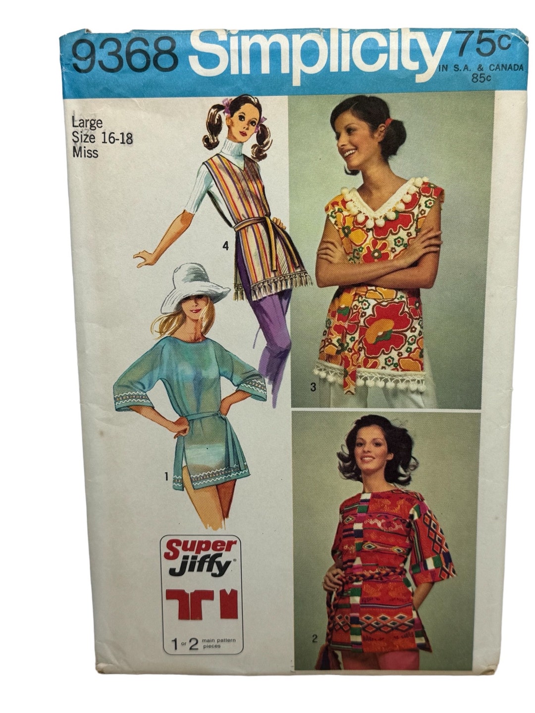 Simplicity 9368 Misses Jiffy Beach Cover up and Tunic Top Loungewear ...