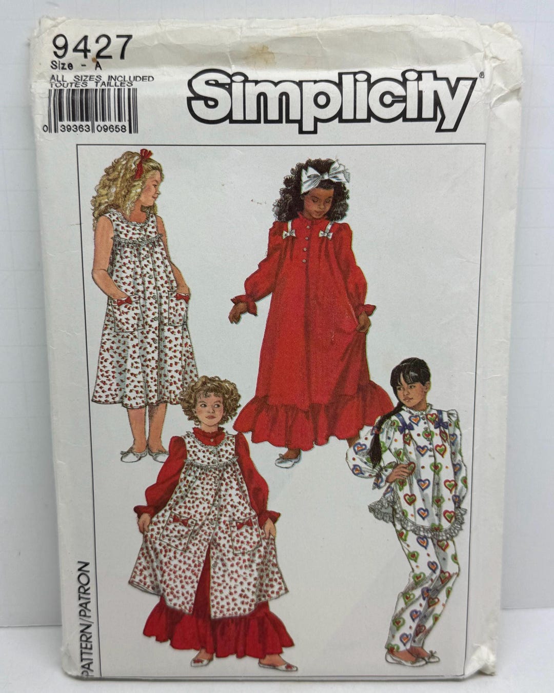 Simplicity 9427 Girl’s Nightgown Pinafore and Pajamas Sewing Pattern ...