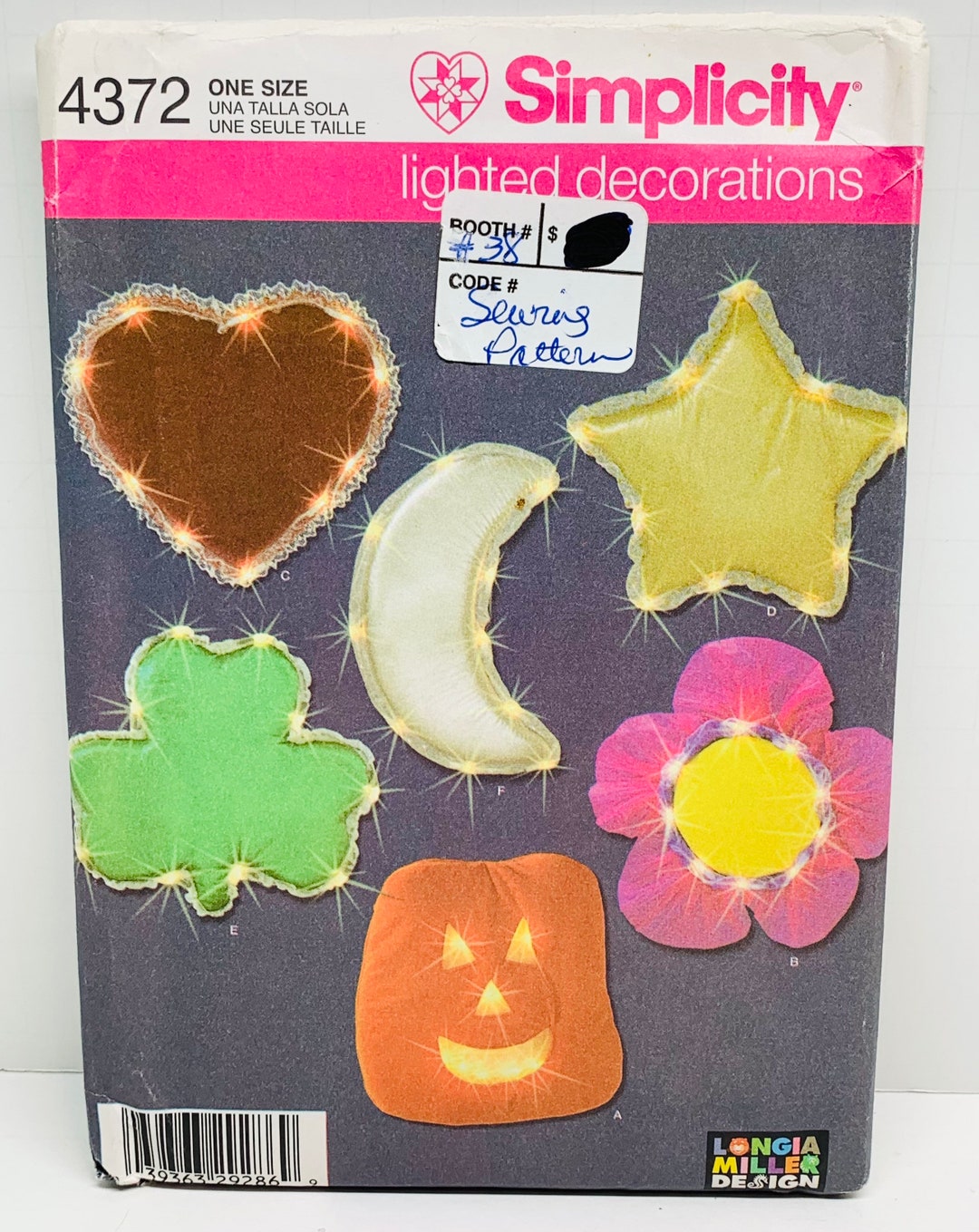 Simplicity 4372 Lighted Wall Decor Sewing Pattern Halloween Pumpkin ...