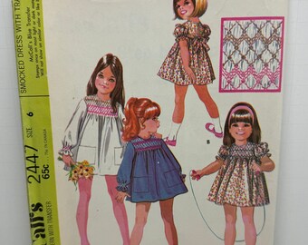 Vintage 1970s Butterick 5965 Girls Handkerchief Style Tops Lace Trim ...