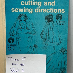 Vintage 70s Bridal Veil Wedding Headdress Simplicity 9826 - Etsy