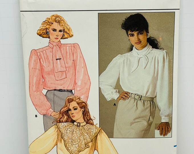 Butterick 3538 Misses and High Neck Blouse Sewing Pattern Collar, Tie ...