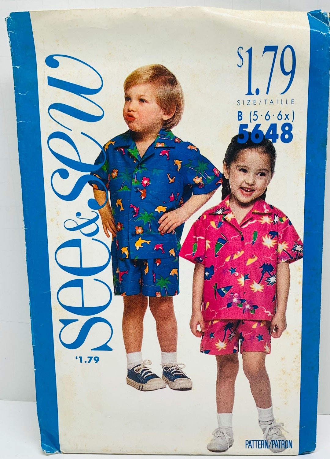 Butterick See ‘N Sew 5648 Girl’s and Boy’s Bermuda Shirt and Shorts ...