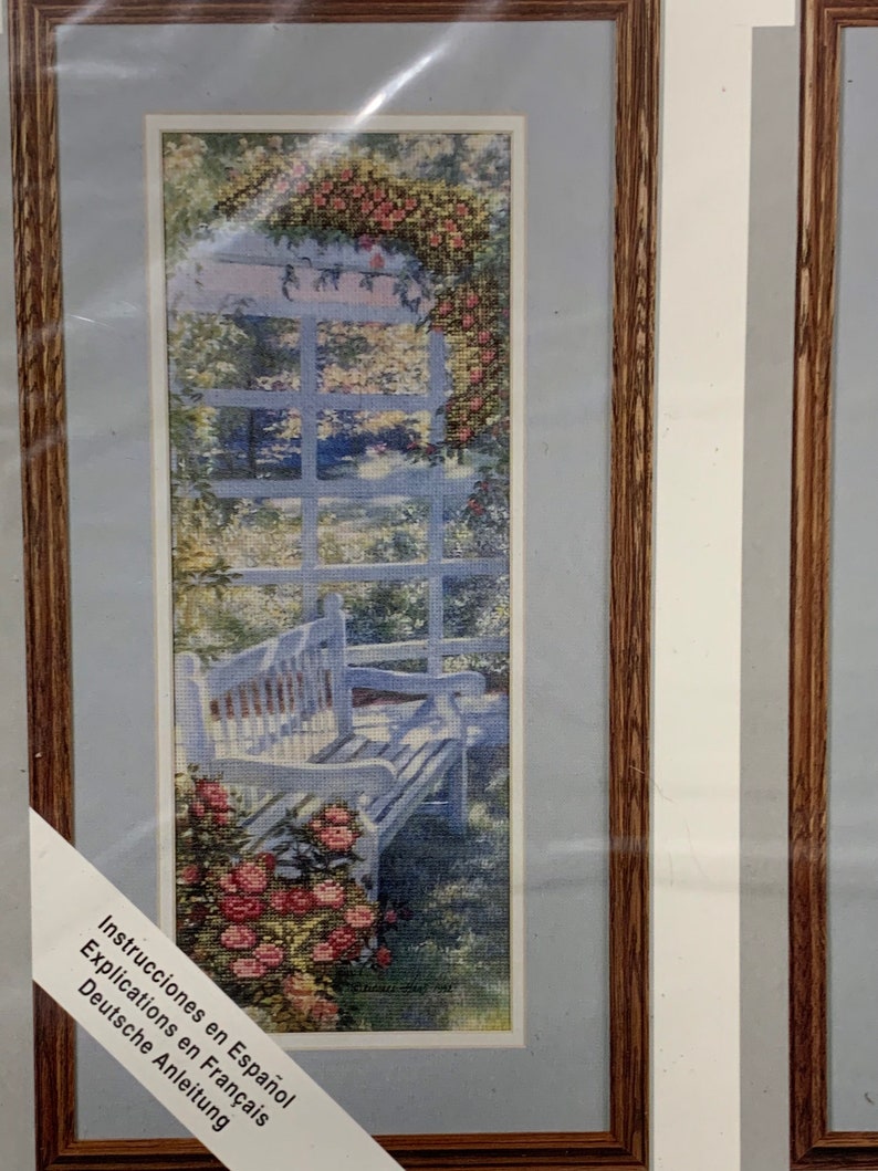 VTG Rose Colonnade Floral Counted Cross Stitch Kit Set of 2 - Etsy