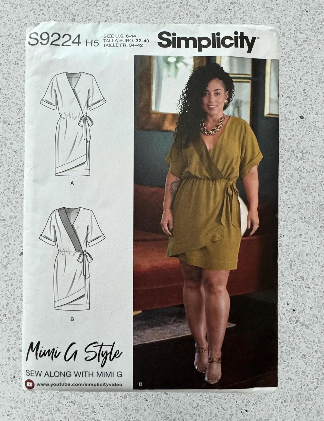 Simplicity 9224 Mimi G Wrap Dress Sewing Pattern Sash Tie Sizes 6-8-10 ...