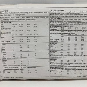 Misses Designer Cape Cloak Sewing Pattern Simplicity 5794 Teresa ...