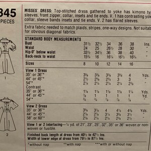 Vintage Simplicity 7845 Dress With Yoke Sewing Pattern Women’s Misses ...