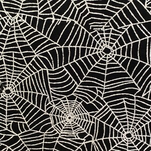 Halloween Fabric Cotton Spider Webs Silver on Black by the Yard - Etsy