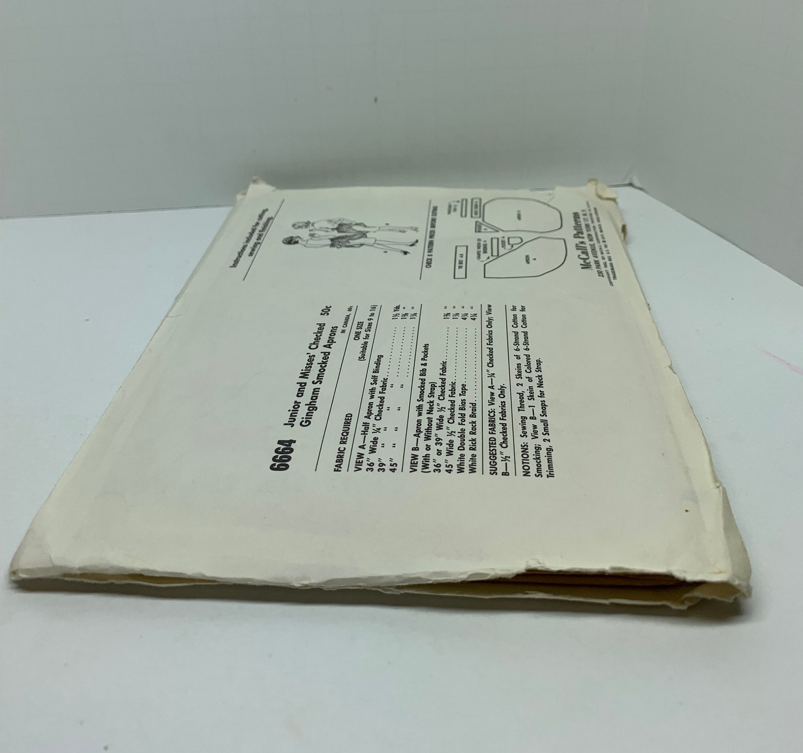 UNCUT 1960s Mccalls 6664 Misses Checked Gingham Apron Craft - Etsy