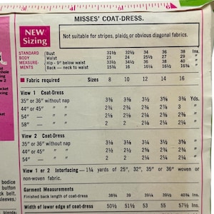 Simplicity 8605 Vintage 60s Misses Coatdress Dress Sewing Pattern Size ...