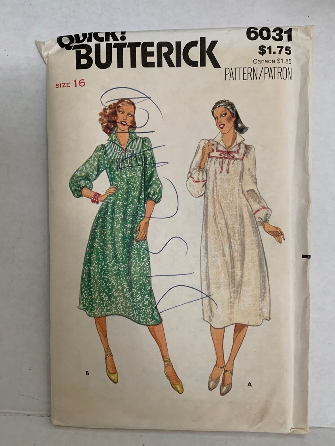 Vintage Quick Butterick 6031 Sewing Pattern Misses Women’s Dress Size ...