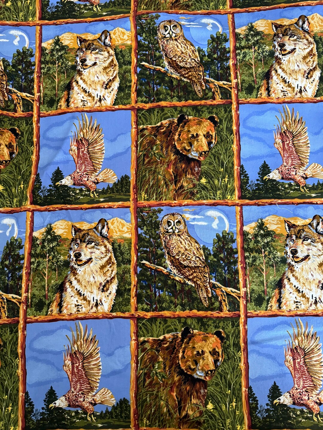 Northcutt Wild Animal and Birds of Prey Fabric Cotton National Park ...