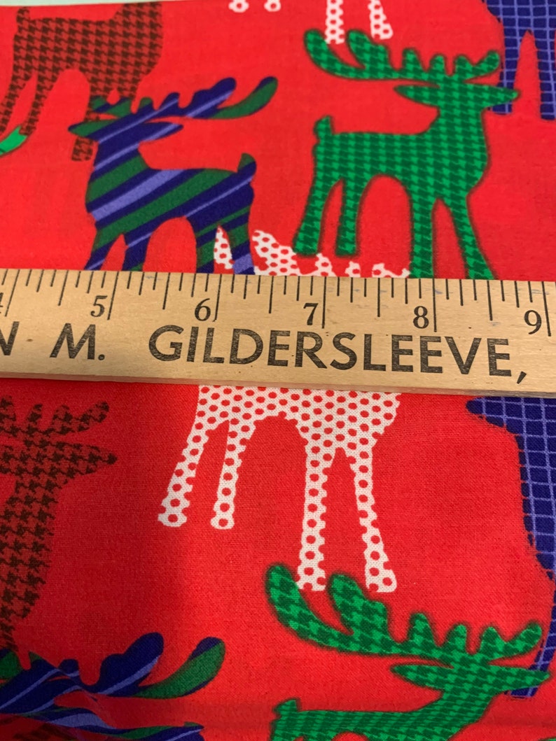 Red Cotton Christmas Fabric Deer Patterns 38973 Creative Springs Red ...