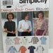 Simplicity 9210 Misses Front Button Blouse Top Sewing Pattern Collar ...