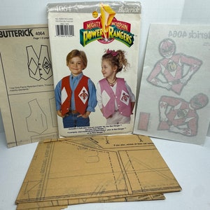 Butterick 4064 Power Rangers Mighty Morphin Vest Costume Jason Red ...