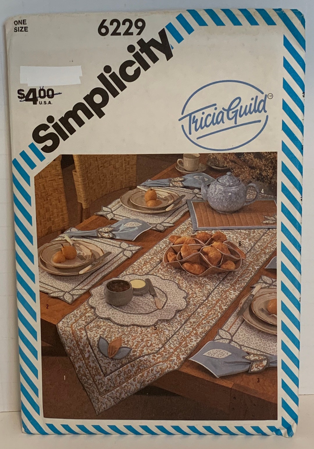 Vintage Simplicity 6229 Table Accessories Sewing Pattern Placemats ...