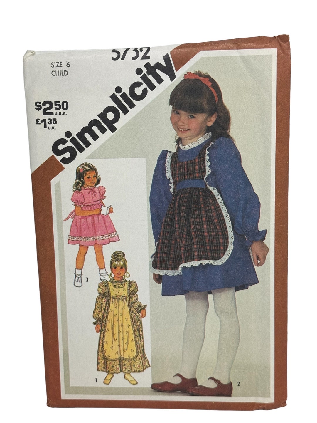 Simplicity 5732 Girl’s Dress and Pinafore Sewing Pattern Cottagecore ...