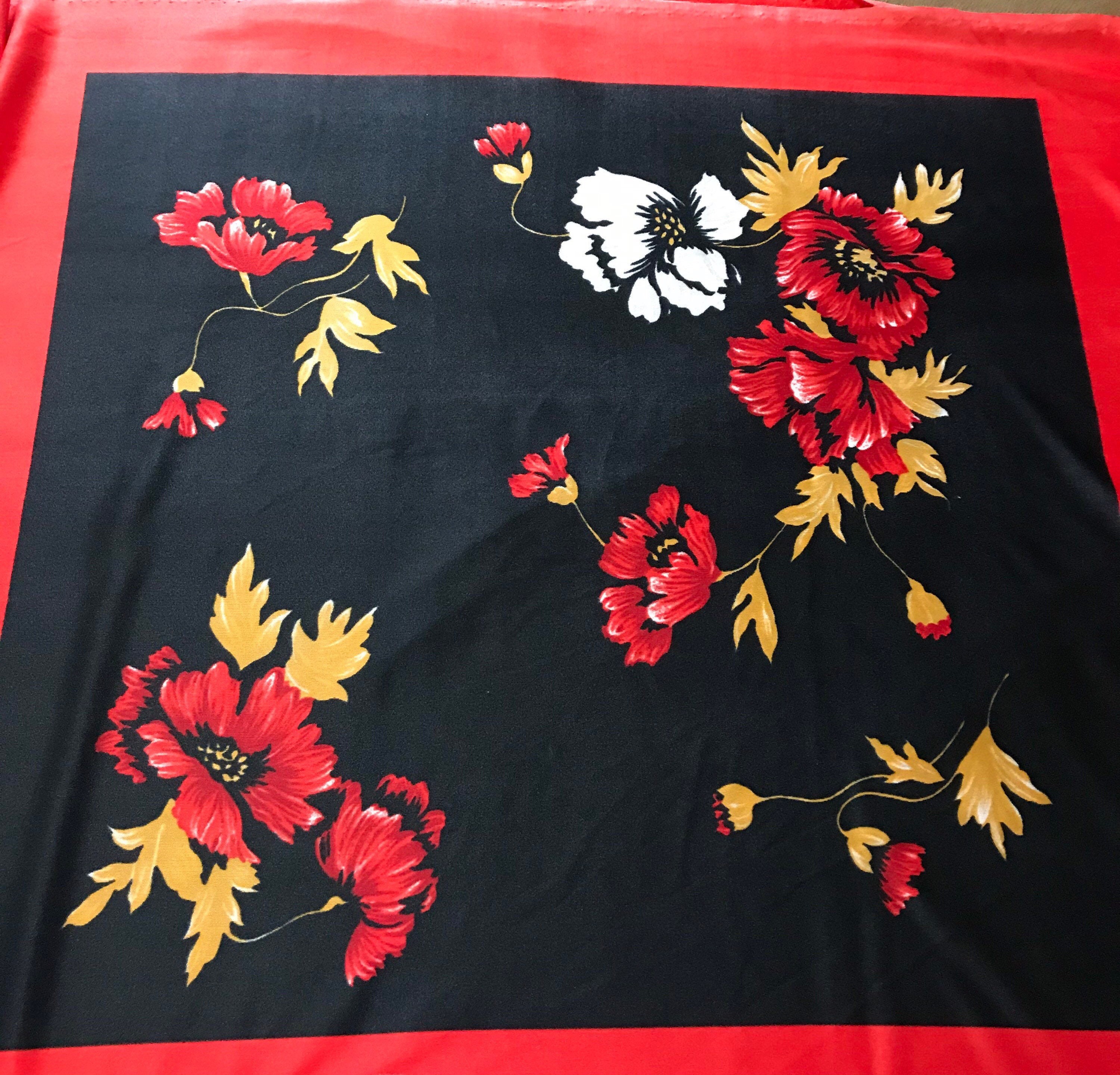 Vintage Floral Fabric Polyester Knit 4 Blocks Plus - Etsy