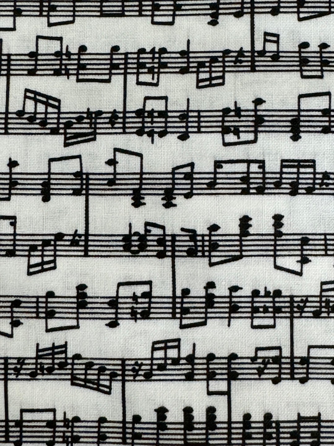 Sheet Music Cotton Fabric Musical Notes Music Lovers White Background ...