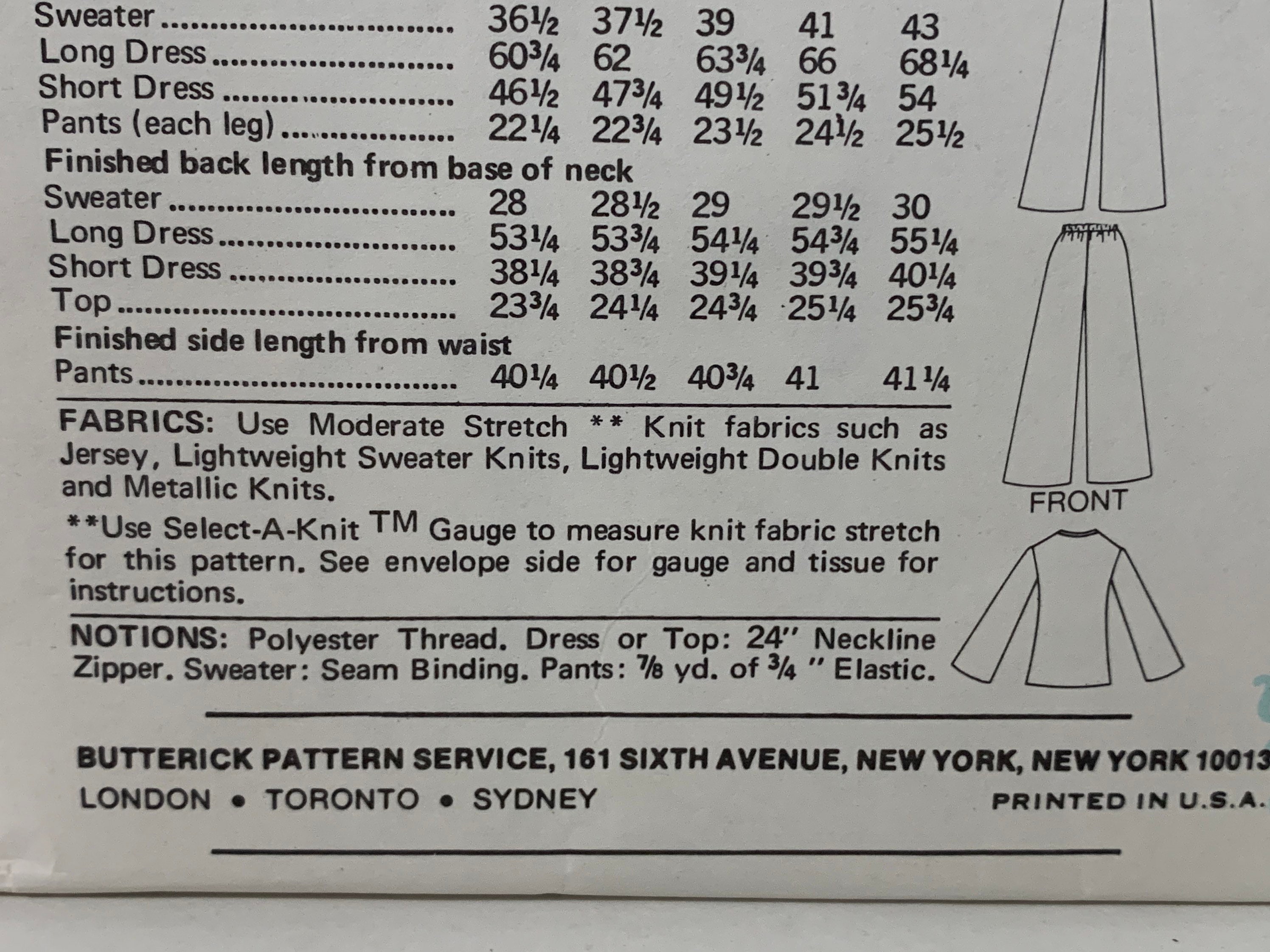 Vintage Butterick 3437 Misses Stretch Knit Dress Top Pants and | Etsy