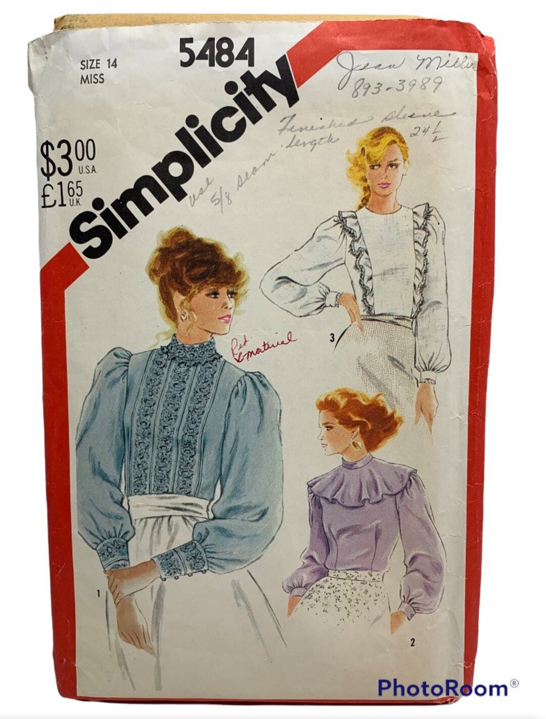 Simplicity 5484 Misses Back Button Blouses Tops Sewing Pattern Cottagecore Vintage 70s Jewel ...