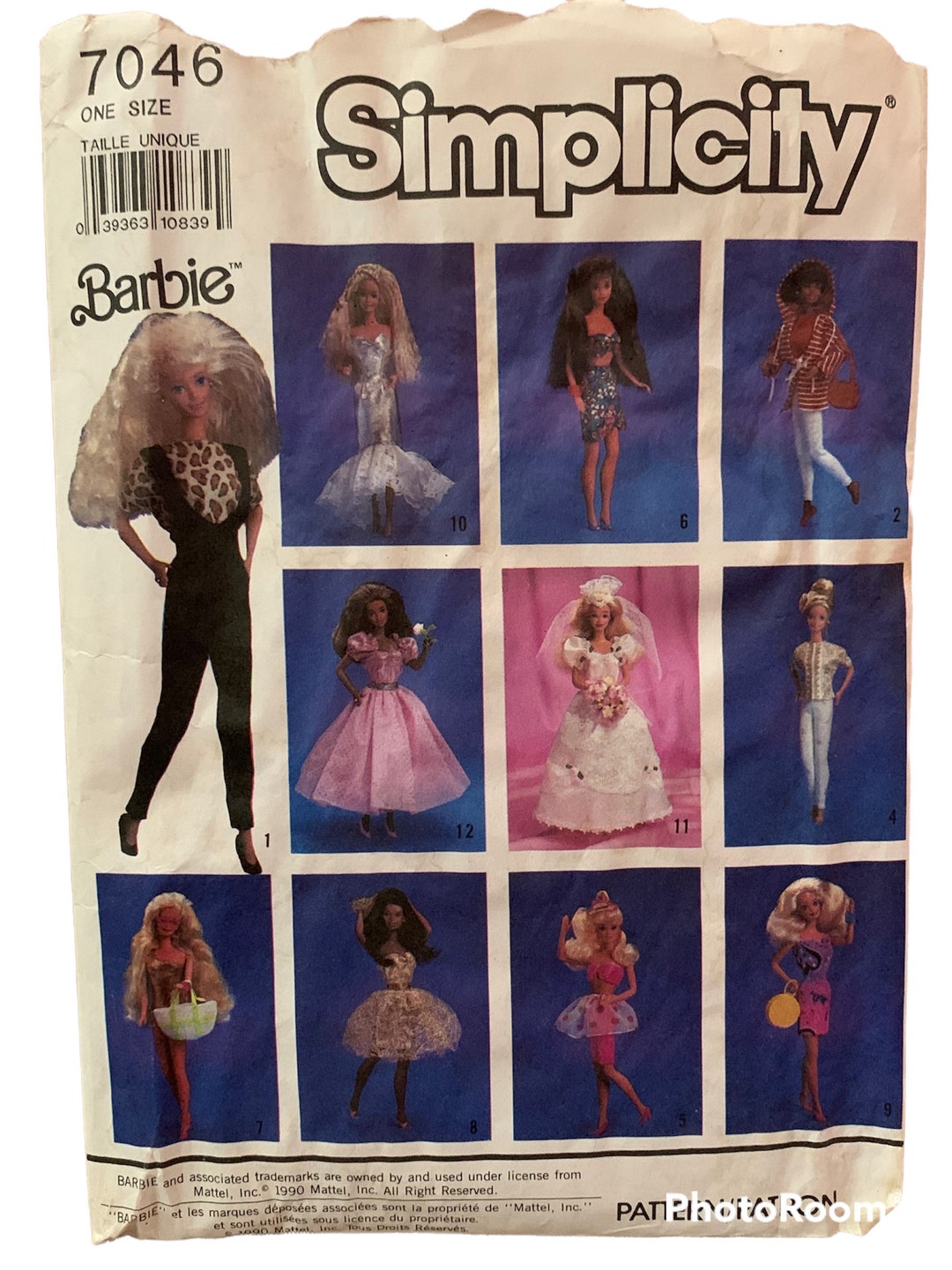 Barbie 11.5 Doll Clothes Sewing Pattern Simplicity 7046 Ten - Etsy