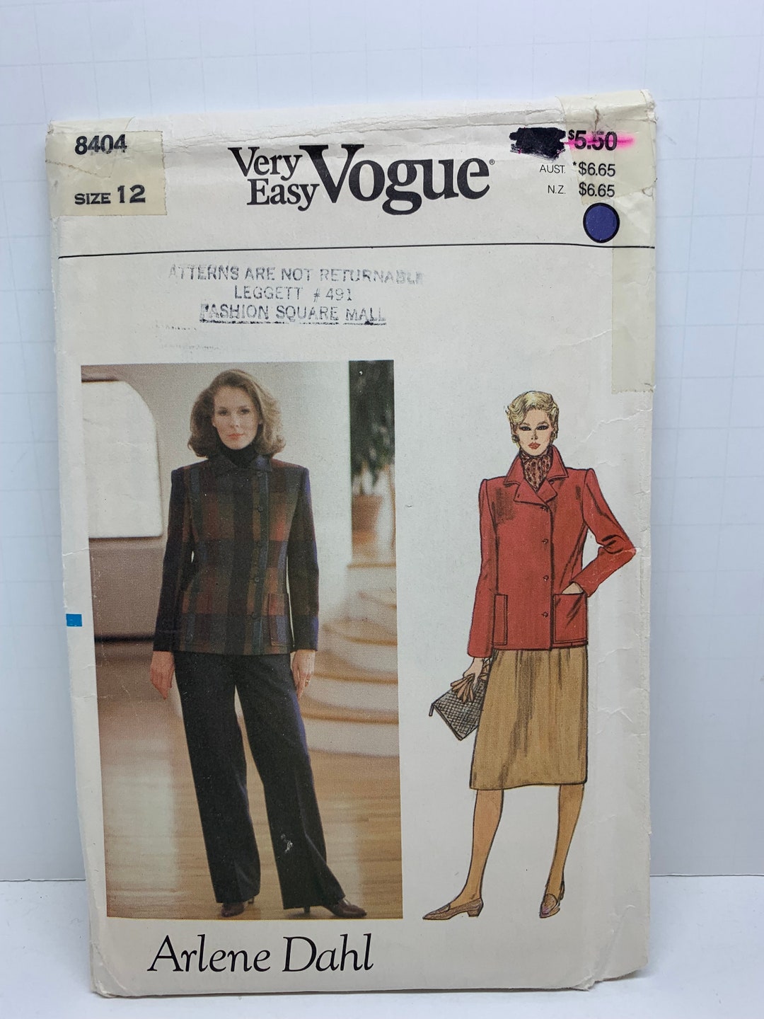 Easy Vogue 8404 Women’s Suit and Pantsuit Dress Blouse Top Jacket Skirt ...