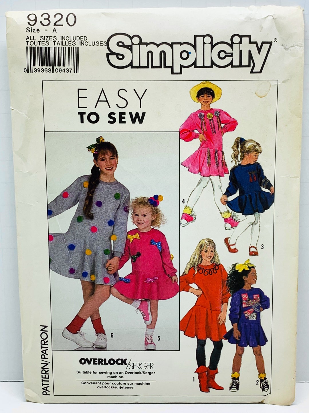 EASY Simplicity 9320 Girls’ Knit Dress Sewing Pattern With Flared ...