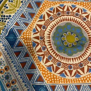 Hexagon Cotton Canvas Home Decor Fabric Sample 26 X 24 Floral & Shapes ...