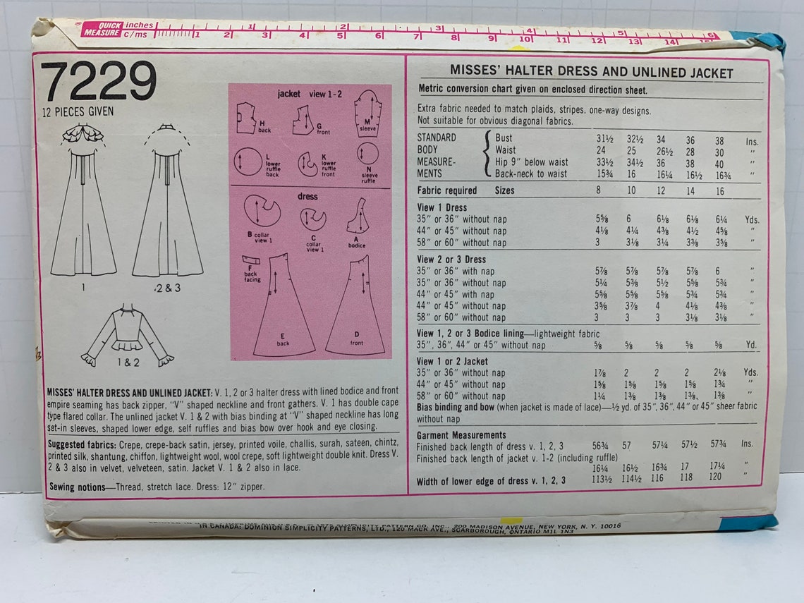 UNCUT Vintage 70s Simplicity 7229 BOHO Halter Top Dress and - Etsy