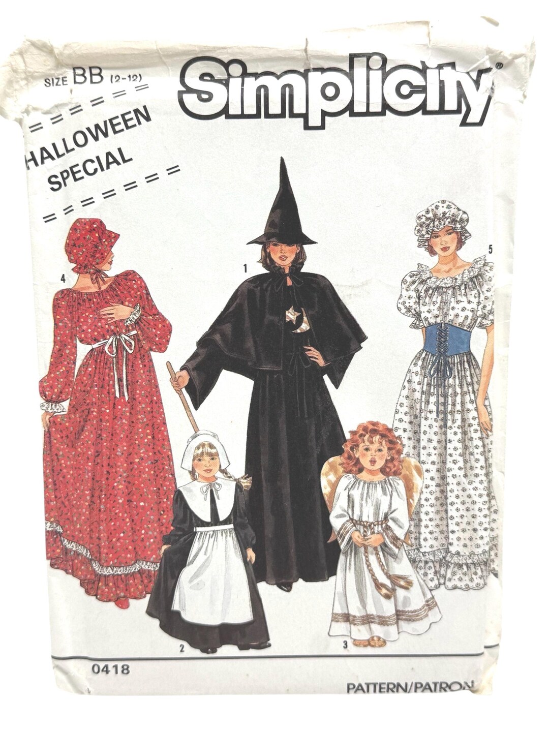 Simplicity 9809 7650 0418 Girl’s Halloween Costume Sewing Pattern Angel ...