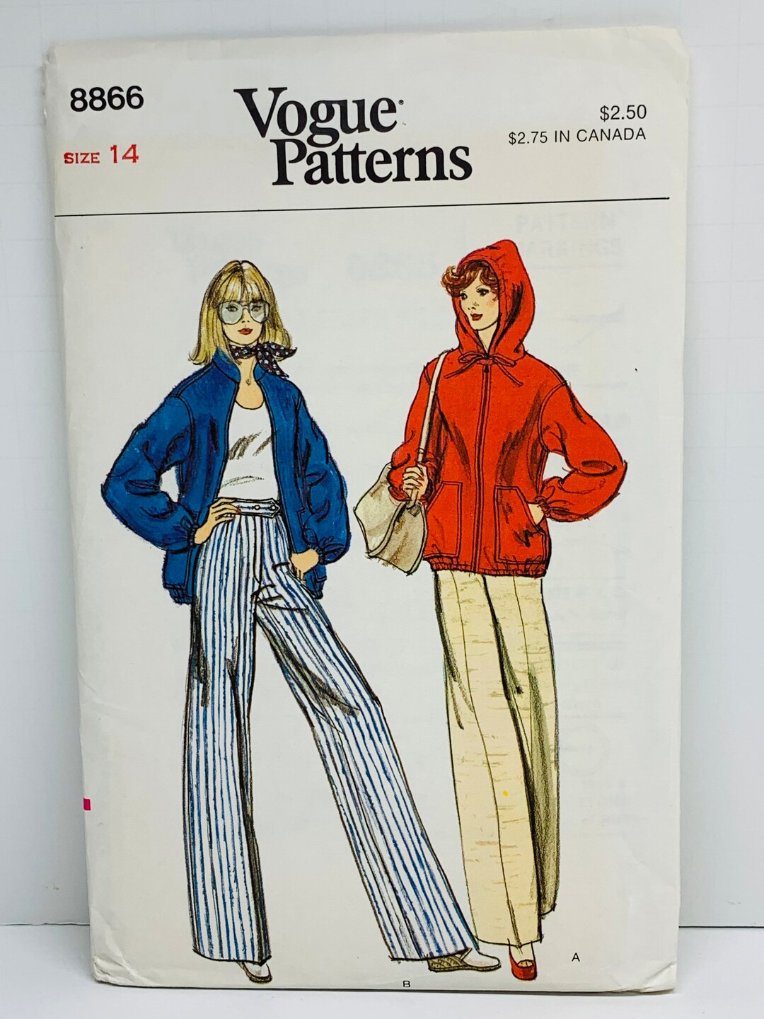Vogue 8866 Misses Hooded Jacket and High Waist Straight Legged Pants ...
