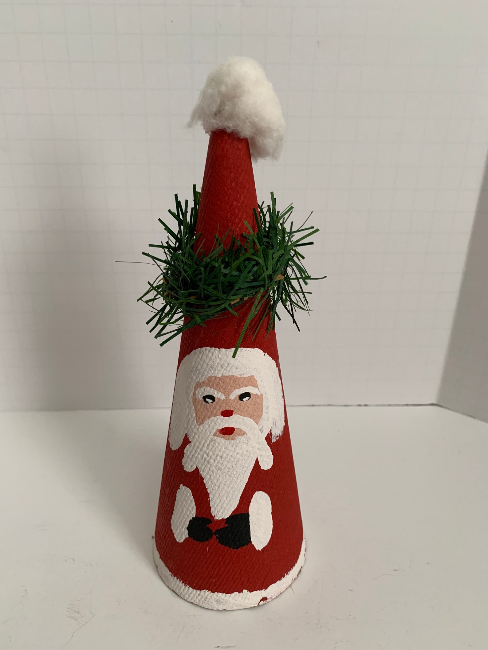 Hand Painted Santa Cones Christmas Primitive Farmhouse Decor - Etsy