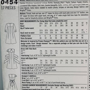 Misses Dress Sewing Pattern Fitted Bodice Pleated Skirt Simplicity 0454 ...