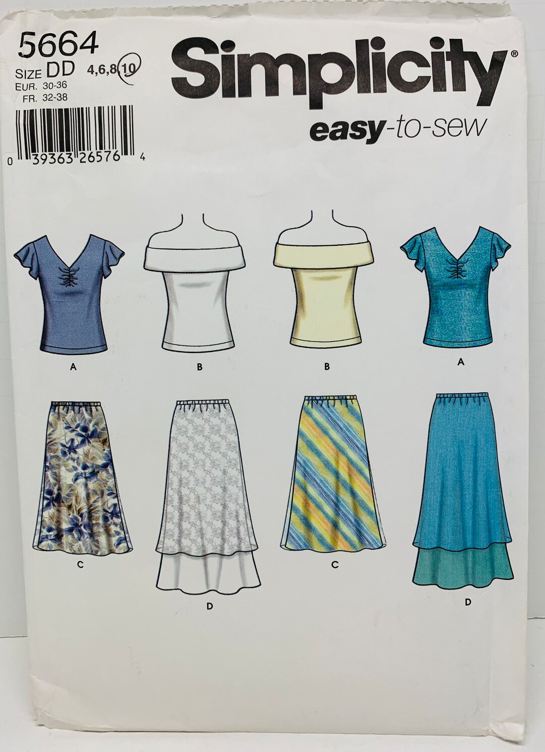 Simplicity 5664 Bias Skirt and off the Shoulder Top Sewing Pattern ...