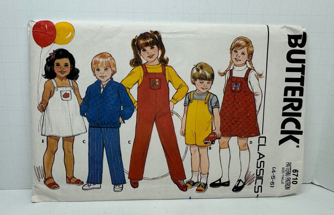 Butterick Classics 6710 Boy’s and Girl’s Jacket Jumper Dress Jumpsuit ...