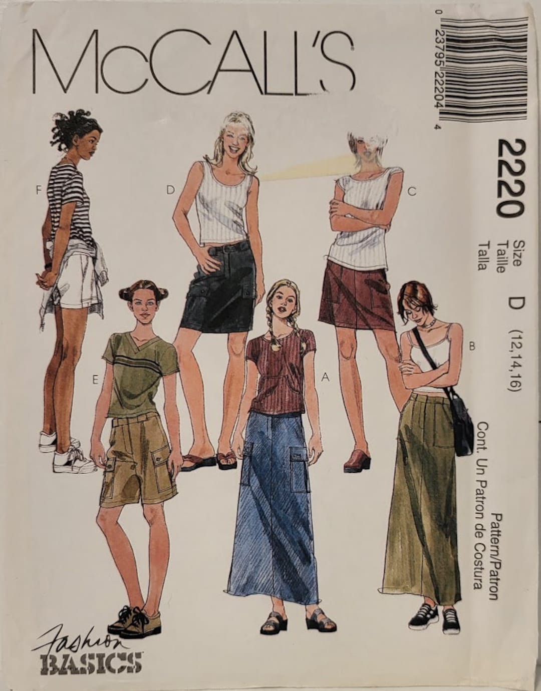 Mccalls 2220 Sewing Pattern Sizes Misses Skirts and Shorts Sewing ...