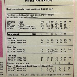 Vintage 1970s Simplicity 6945 Halter Tops Cape Capelet Collar Misses ...