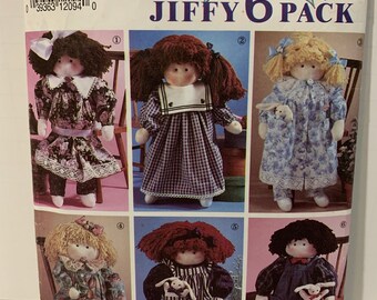 Vintage Simplicity Doll Pattern Abbie' Jiffy 6 Pack 7650 - Etsy