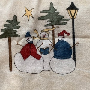 Vintage Sandy Gervais Moda Snowman Christmas Holiday Fabric Panel 23 X ...