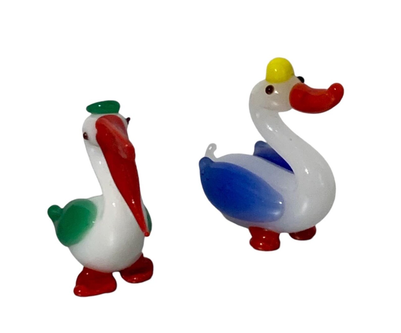 Vintage Art Glass Miniature Pelicans Birds 1.25” Tall Delicate Pair - Etsy