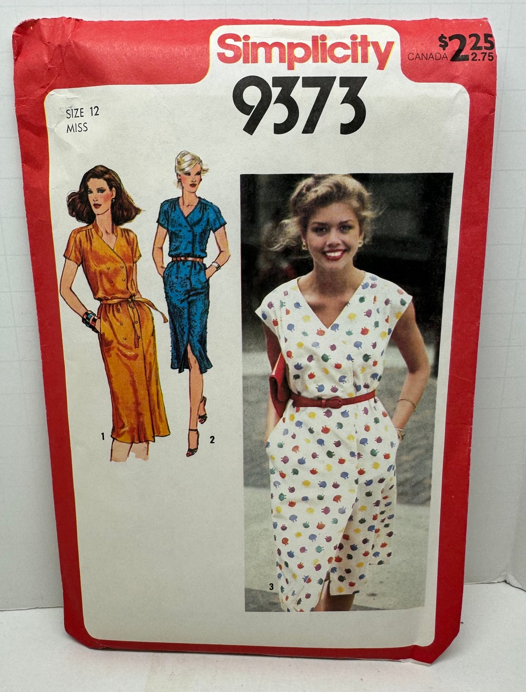 Simplicity 9373 Misses Summer Dress Sewing Pattern Side Front Button ...