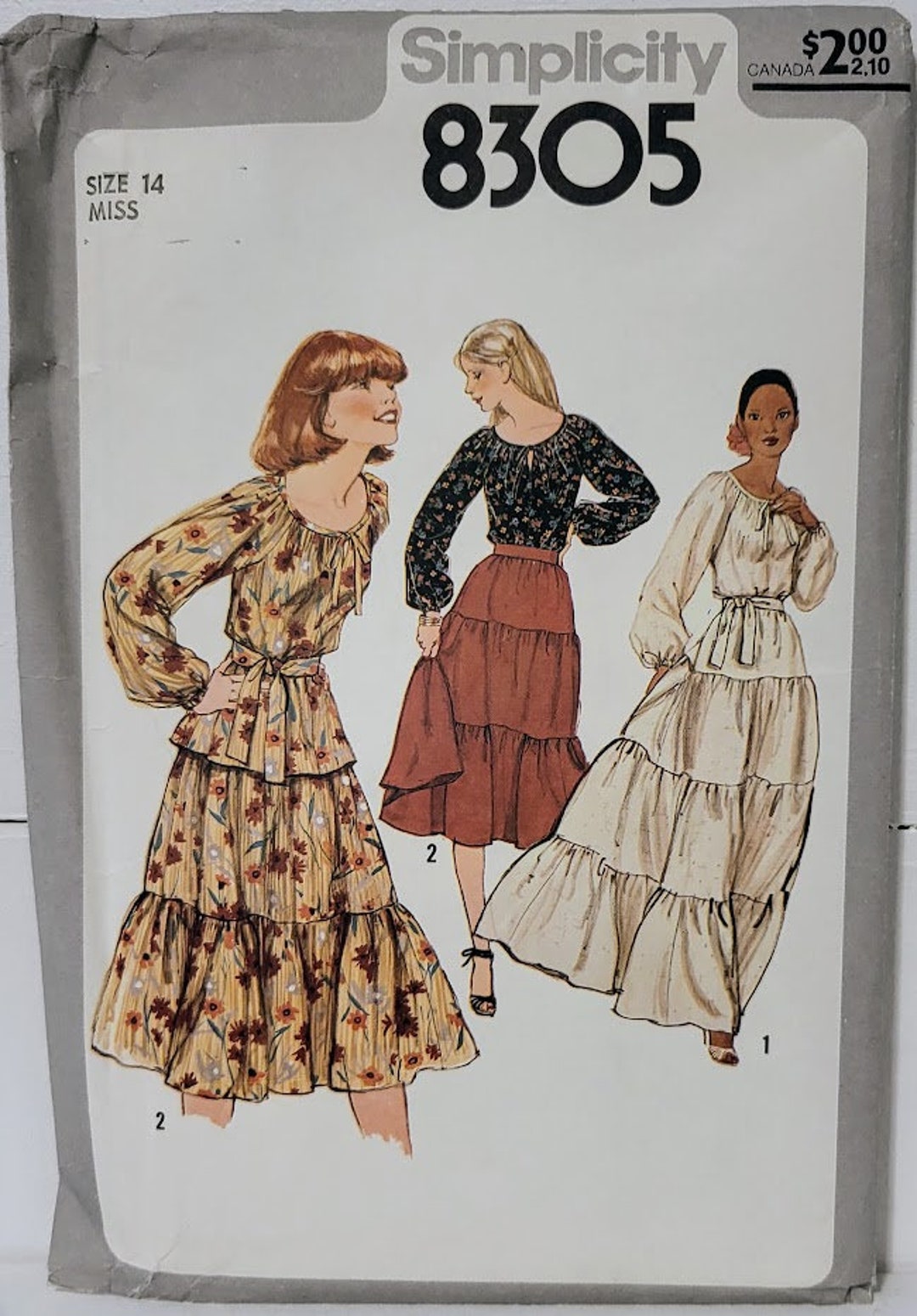 Vintage 70s Simplicity 8305 Misses Pullover Blouse With Sash - Etsy