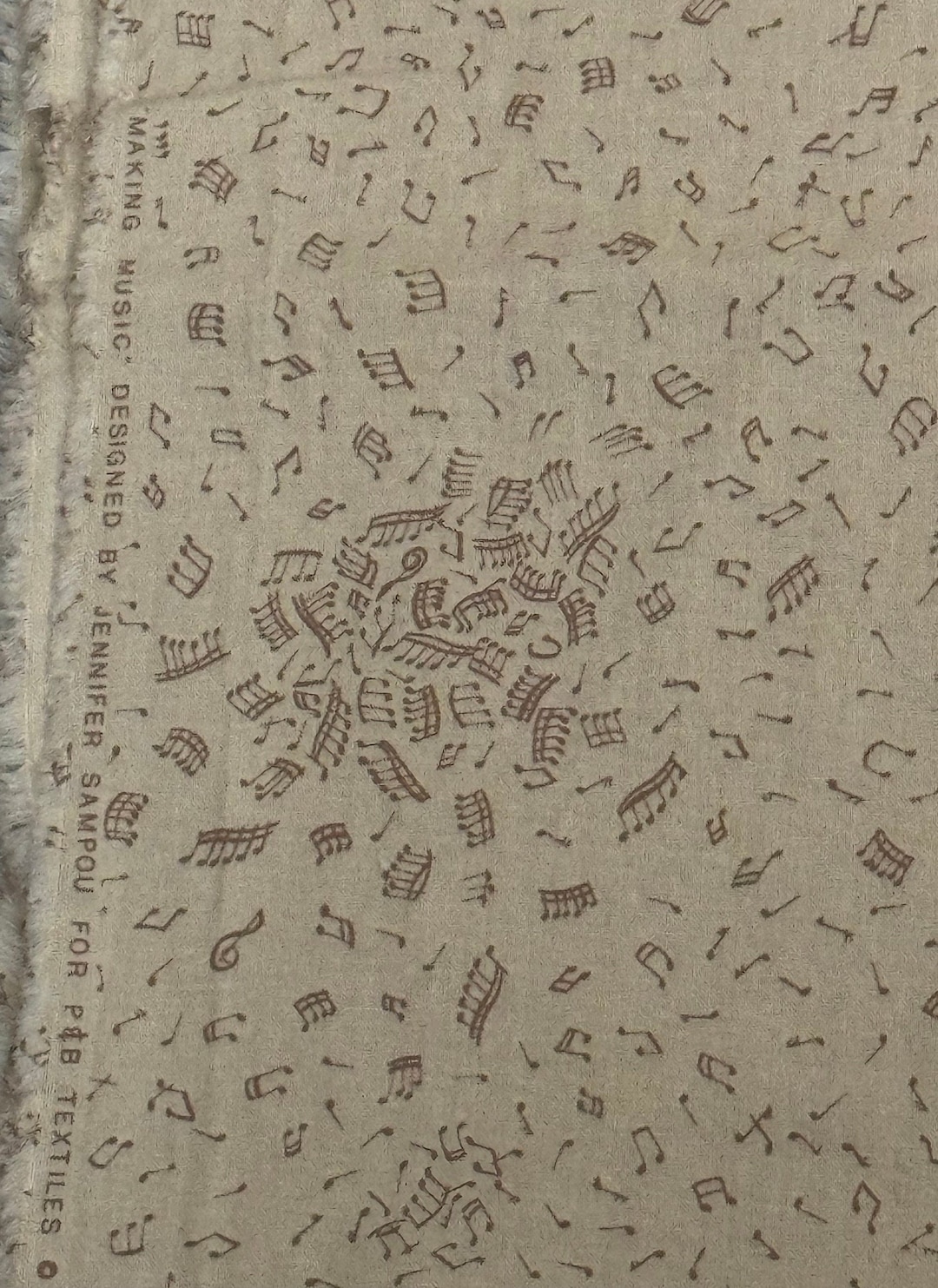 Making Music Cotton Fabric Musical Notes by Jen Sampson for P & B ...