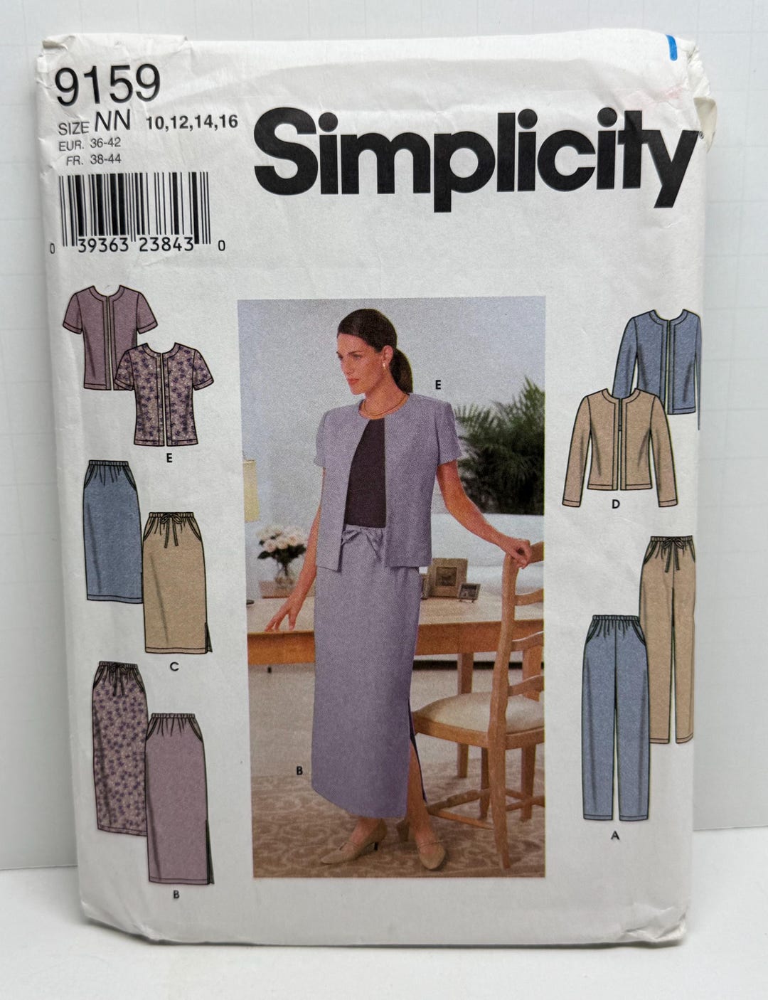 Simplicity 9159 Misses Pants Skirt and Jacket Sewing Pattern Epastic Waist Cardigan Collar Sizes ...