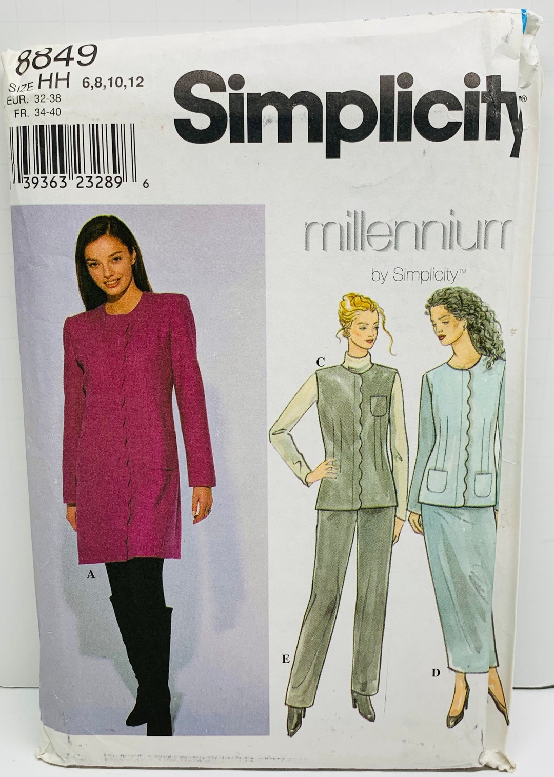 Vintage 90s Simplicity 8849 Millennium Misses Dress Jacket Skirt Pants ...