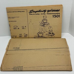 Simplicity 1501 1950s Girls Party Dress & Petticoat Sewing Pattern Full ...