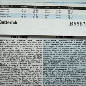 Butterick 5583 5220 Sewing Pattern Sew a Baby Layette Bunting Jumpsuit ...